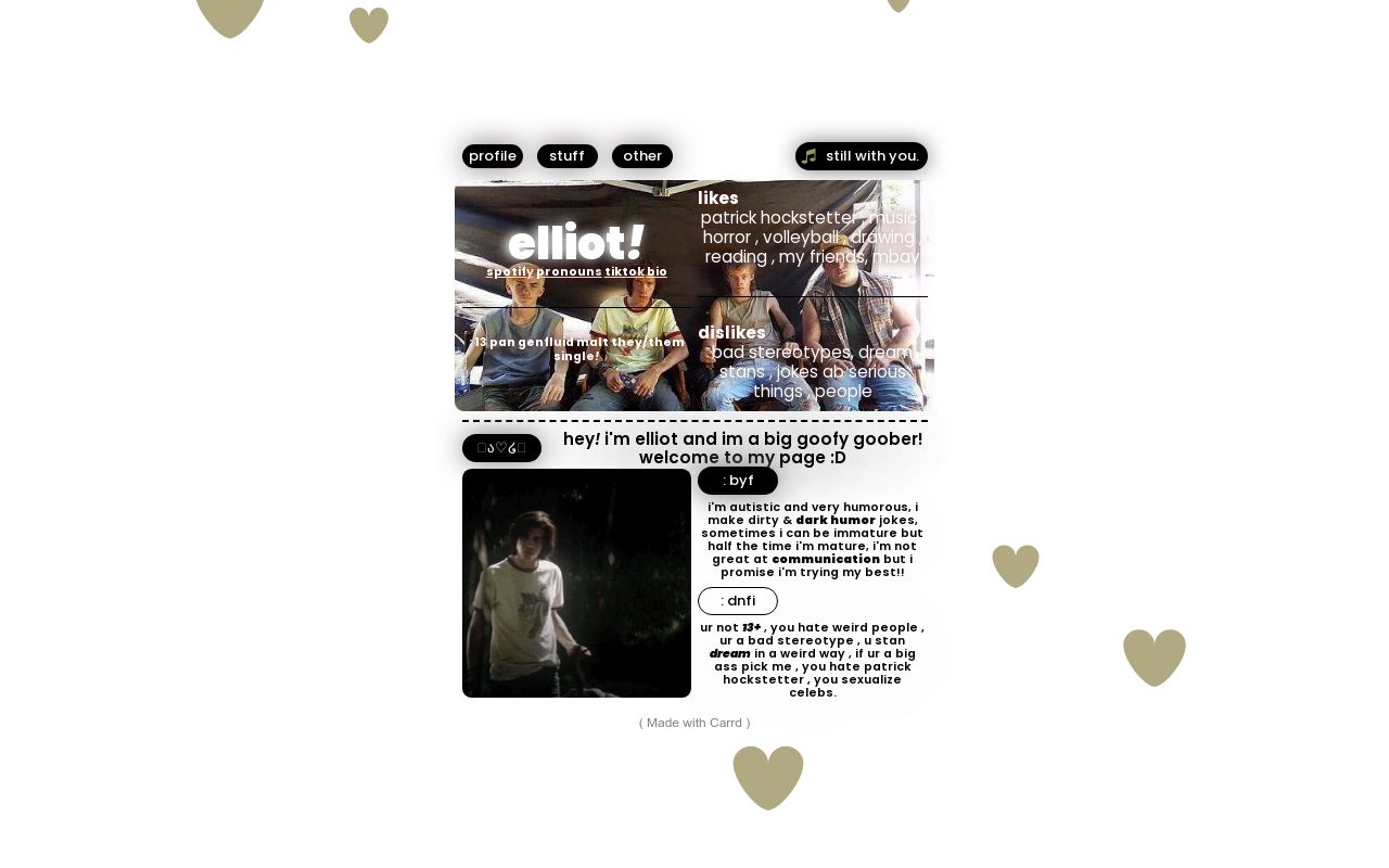 elliot's patrick + henry themed carrd